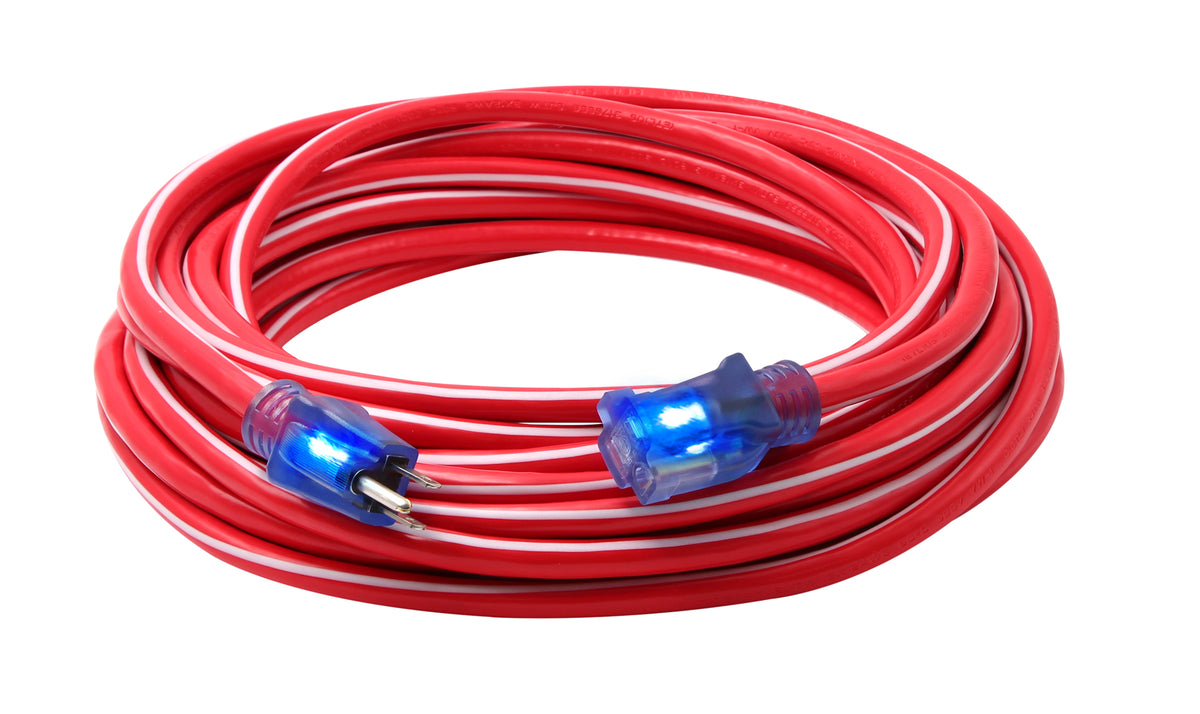 100 Foot 12/3 SJTW Patriot Lighted Extension Cord – Pro Lock Cords